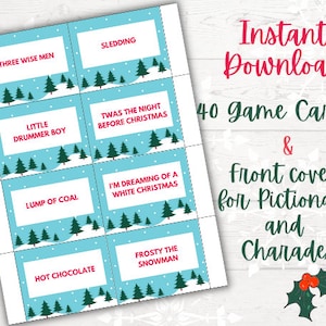 Christmas Games Printable | Holiday Charades and Pictionary | Holiday ...