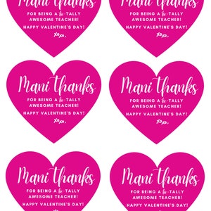 Valentine Nail Polish Gift Tag | Mani Thanks Printable | Manicure and ...