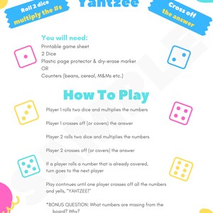 Math Dice Game Bundle | Multiplication, Addition and Number Recognition ...