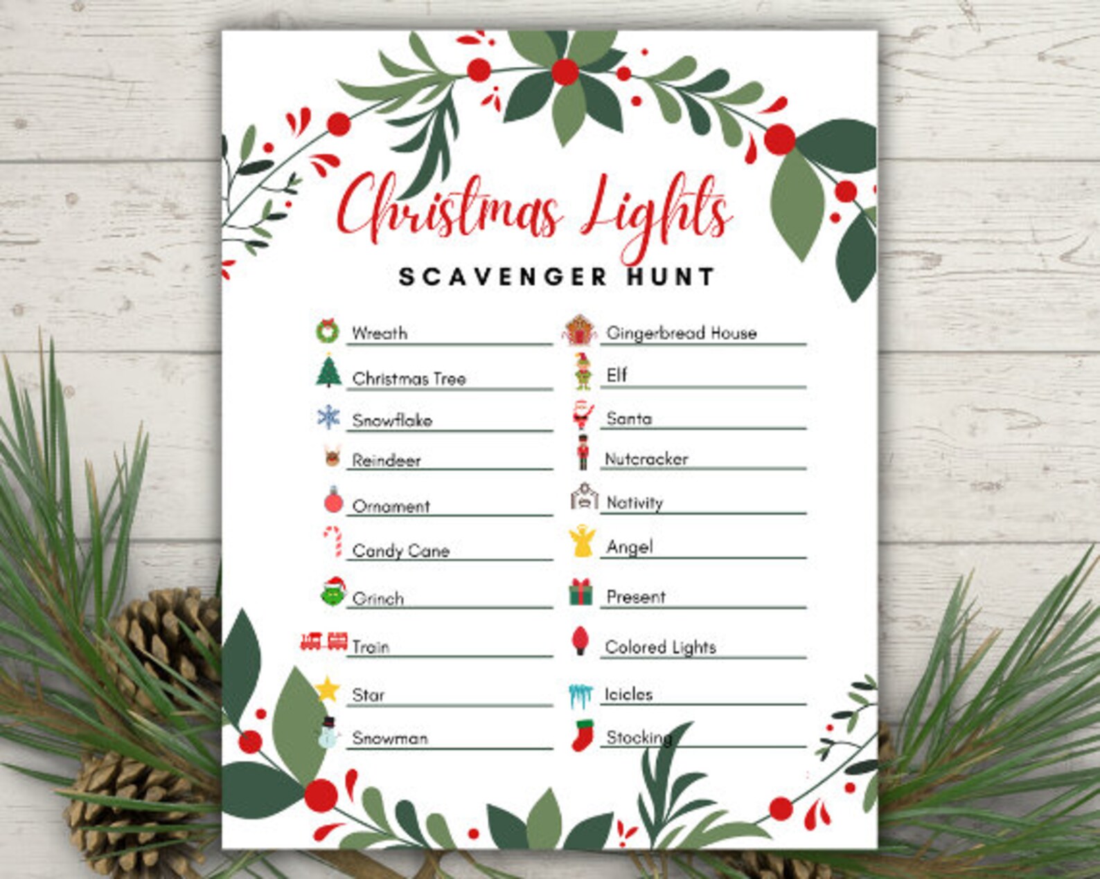 Christmas Lights Scavenger Hunt | Christmas Printable | Christmas ...