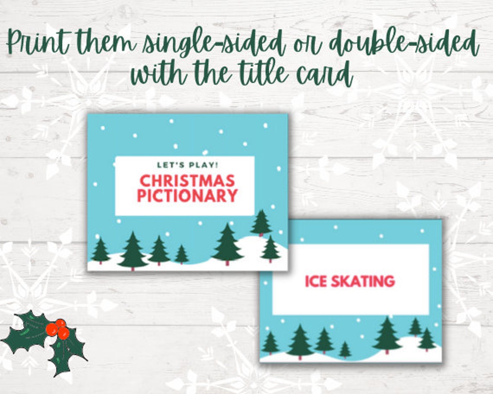 Christmas Games Printable | Holiday Charades and Pictionary | Holiday ...