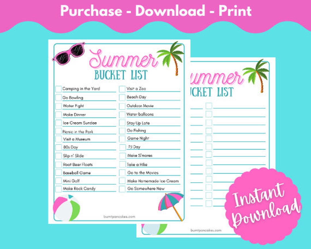 Printable Summer Bucket List | Kids and Family Activities for Summer ...
