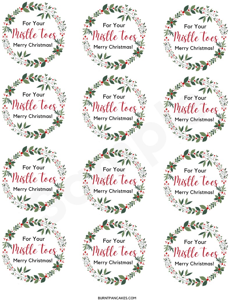 Mistle Toes Gift Tag | Nail Polish Gift | Christmas Party Favor ...