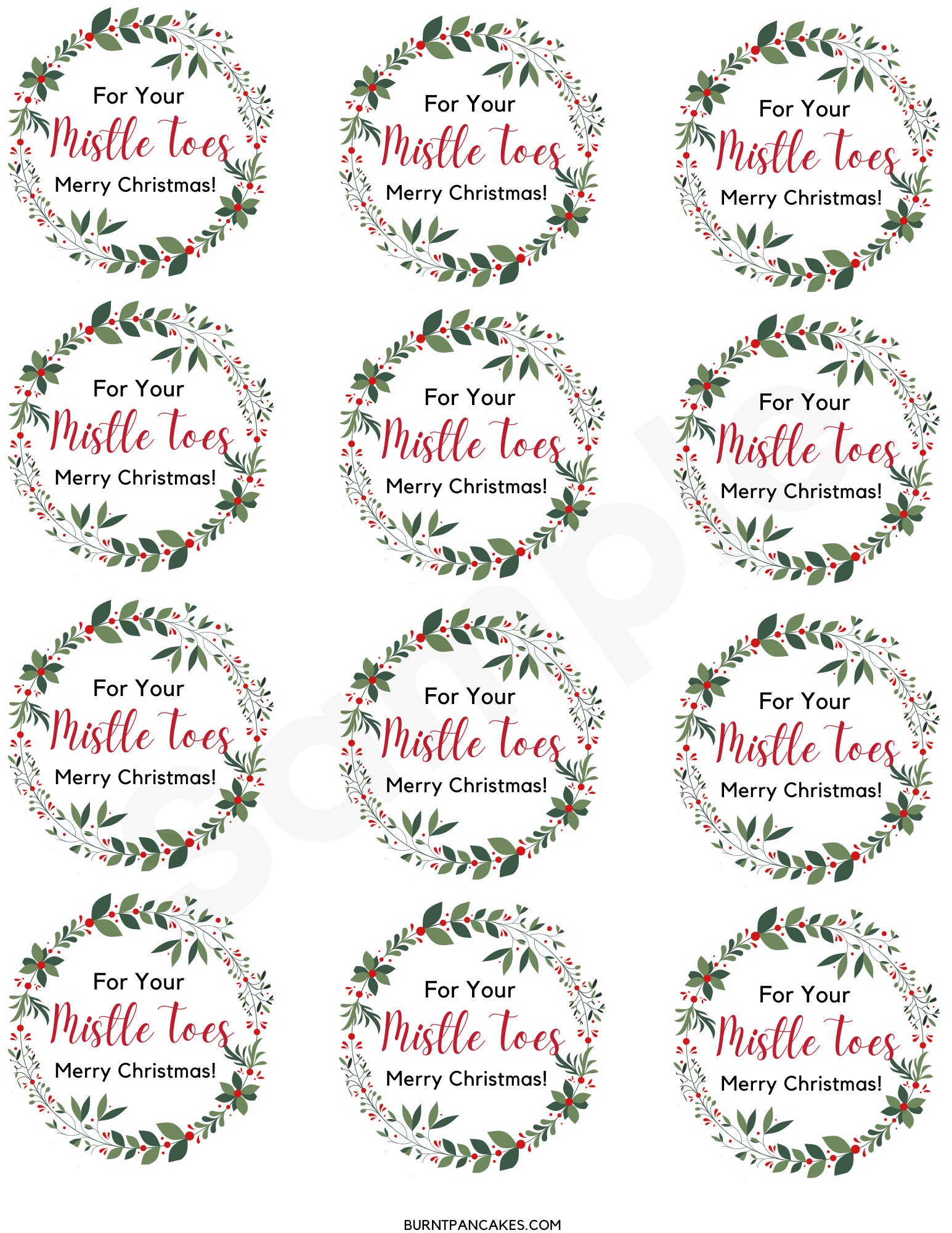 Mistle Toes Gift Tag | Nail Polish Gift | Christmas Party Favor ...