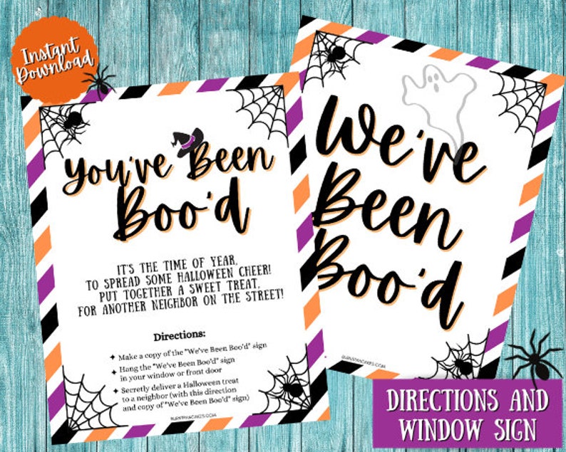 Halloween "you've Been Boo'd" Printable Signs and Gift Tags ...