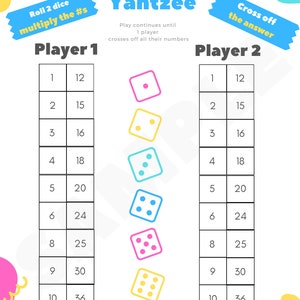 Math Dice Game Bundle | Multiplication, Addition and Number Recognition ...