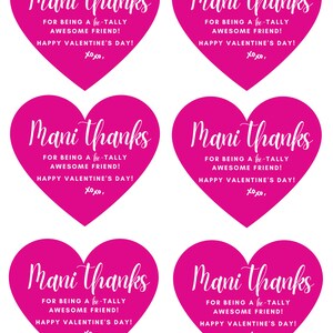 Valentine Nail Polish Gift Tag | Mani Thanks Printable | Manicure and ...