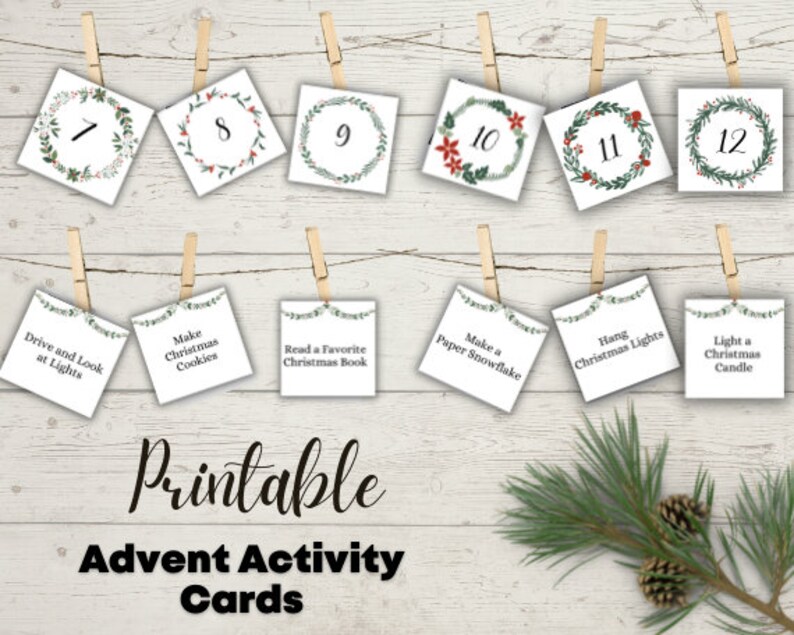 Advent Activity Cards Countdown to Christmas Holiday - Etsy