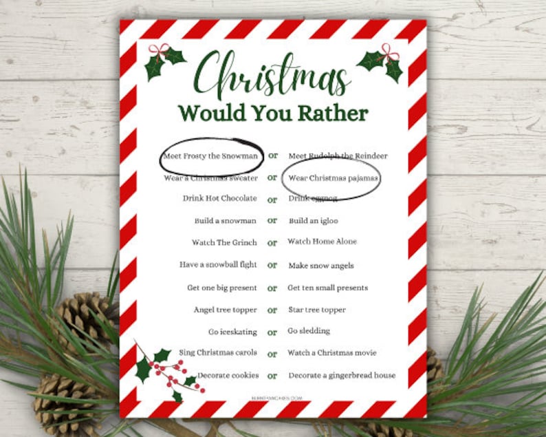 Christmas Would You Rather Game | This or That | Family Game | Party ...