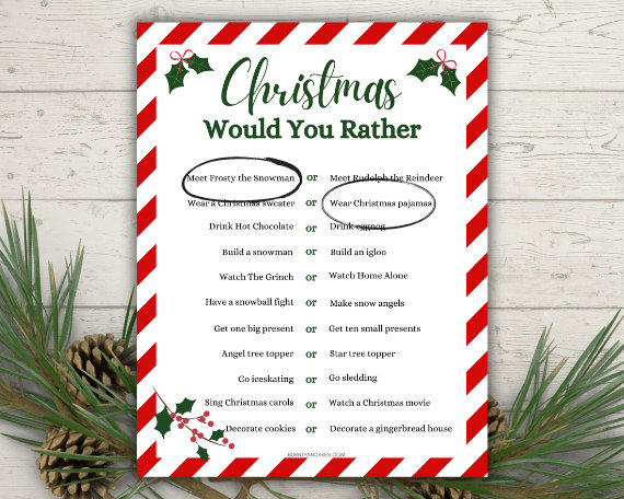 Christmas Would You Rather Game | This or That | Family Game | Party ...