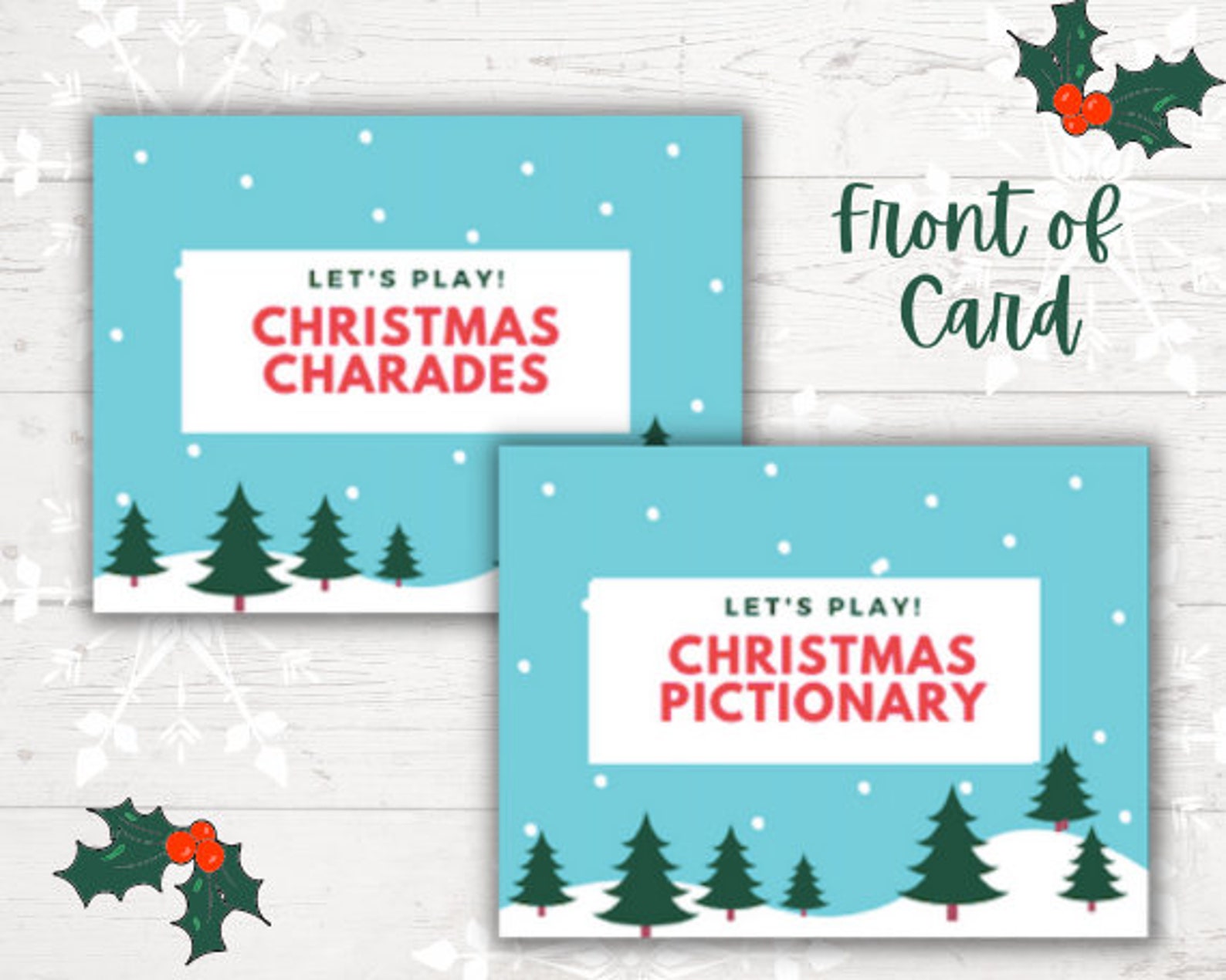 Christmas Games Printable | Holiday Charades and Pictionary | Holiday ...