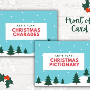 Christmas Games Printable | Holiday Charades and Pictionary | Holiday ...