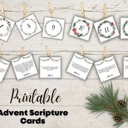 Scripture Advent Calendar for Printable Christmas Countdown - Etsy