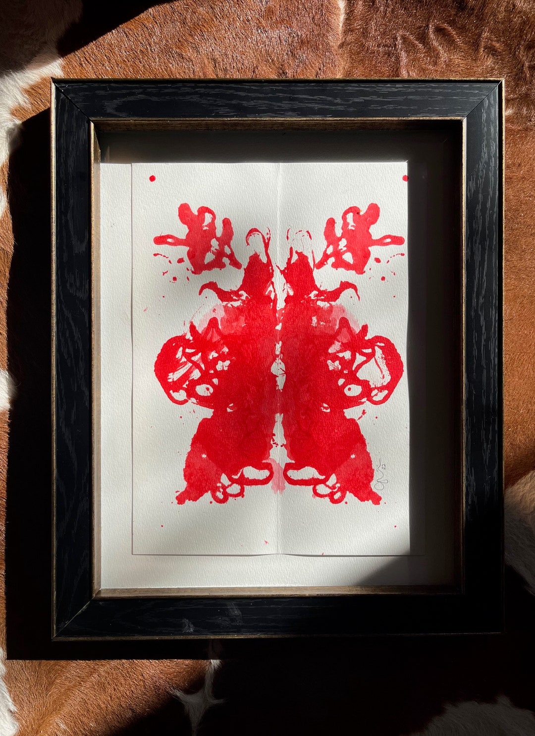 Original Red Ink Blot Painting: Rorschach Inspired Abstract Art - Etsy