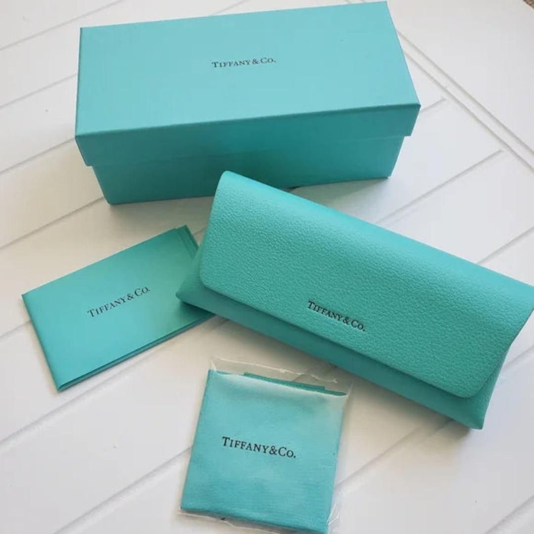 TIFFANY & Co. Sunglass Eyeglass Case MEDIUM Authentic Clamshell Glasses ...