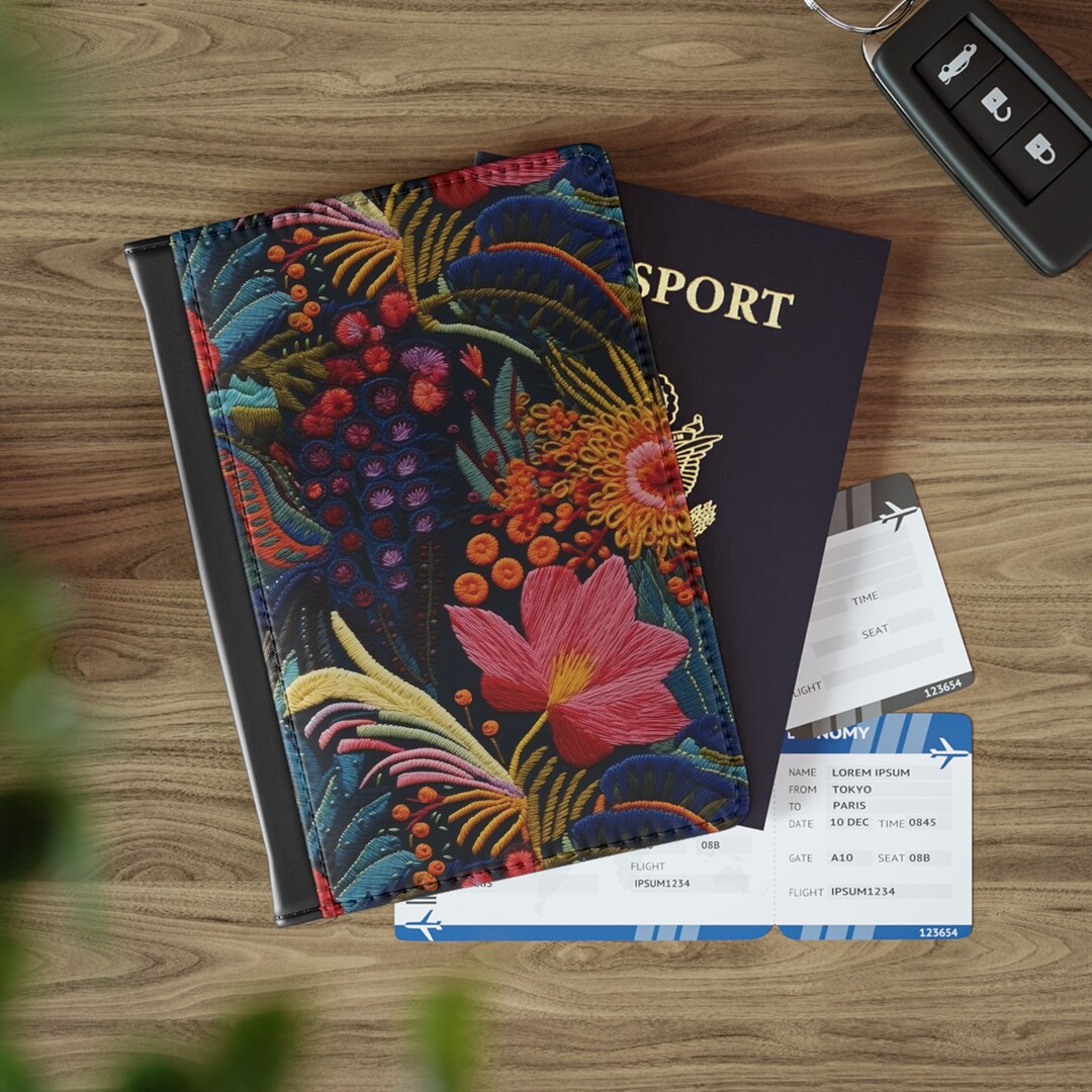 Embroidery Pattern Passport Cover - Etsy
