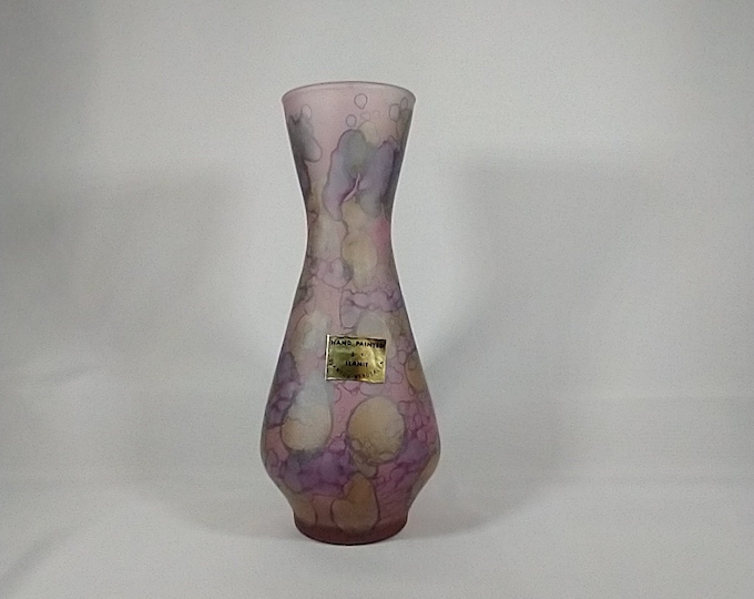 Vintage Hand Painted by Ilanit Olamtov Jerusalem Glass Vase - Etsy