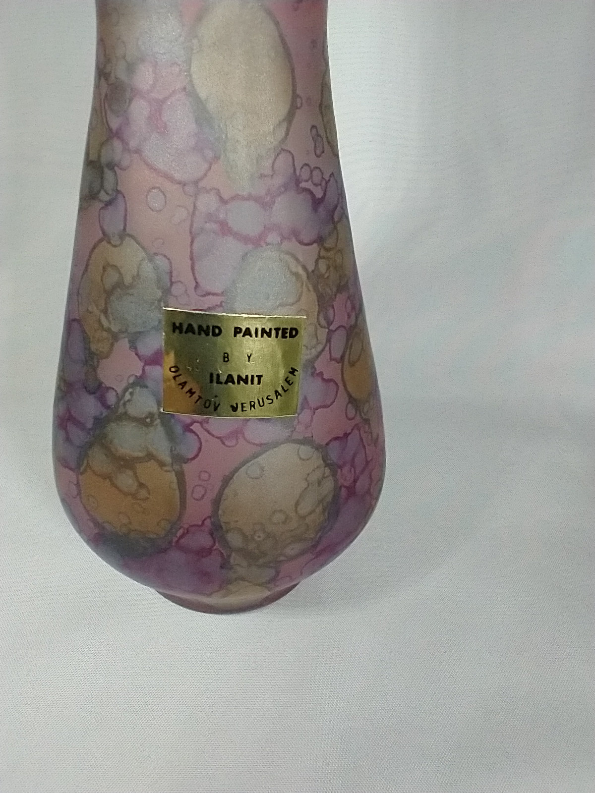 Vintage Hand Painted by Ilanit Olamtov Jerusalem Glass Vase | Etsy