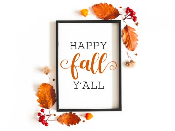 Happy Fall Y'all Printable Fall Printable Happy Fall | Etsy
