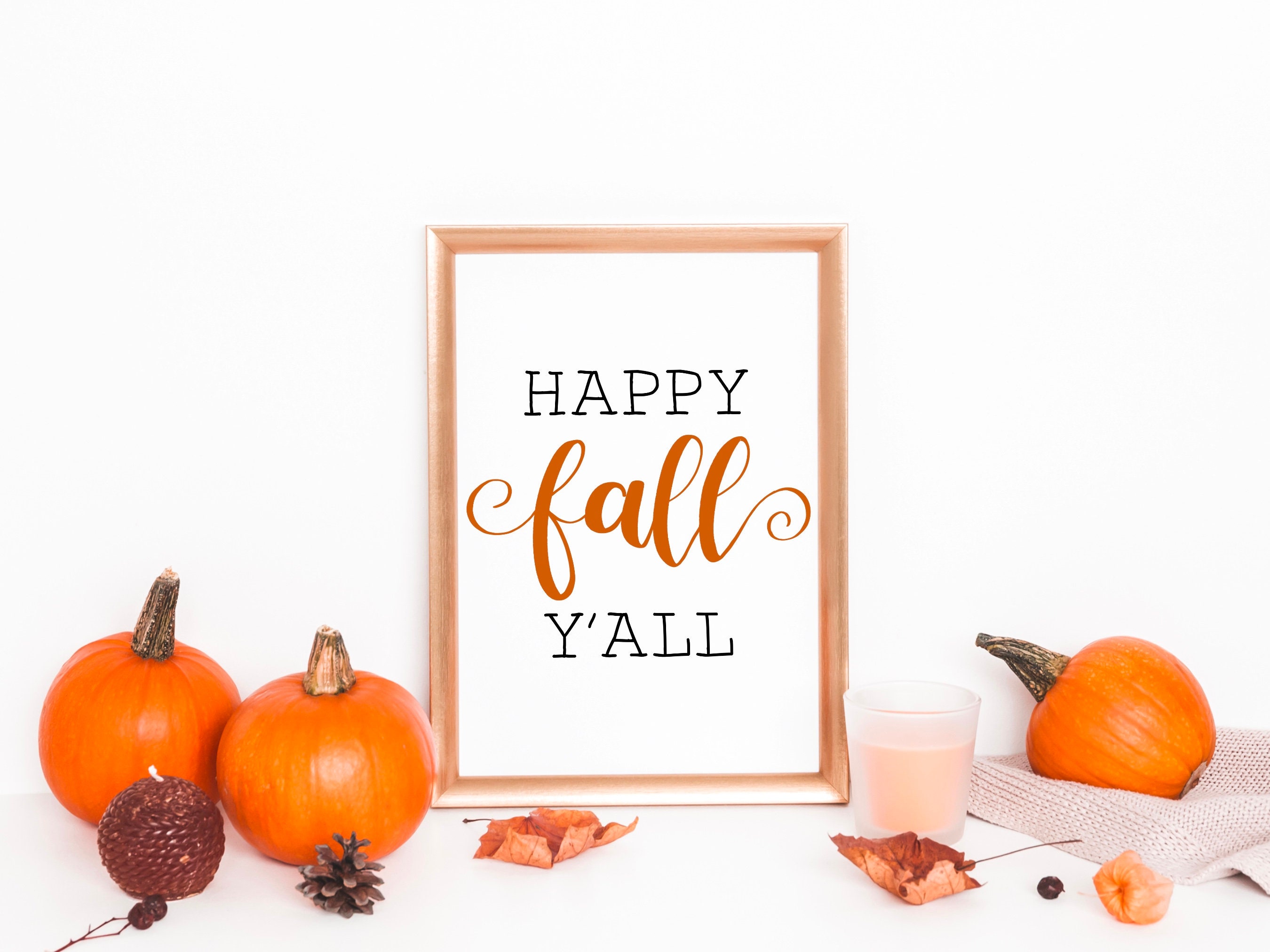 Happy Fall Y'all Printable, Fall Printable, Happy Fall Y'all Wall Art ...