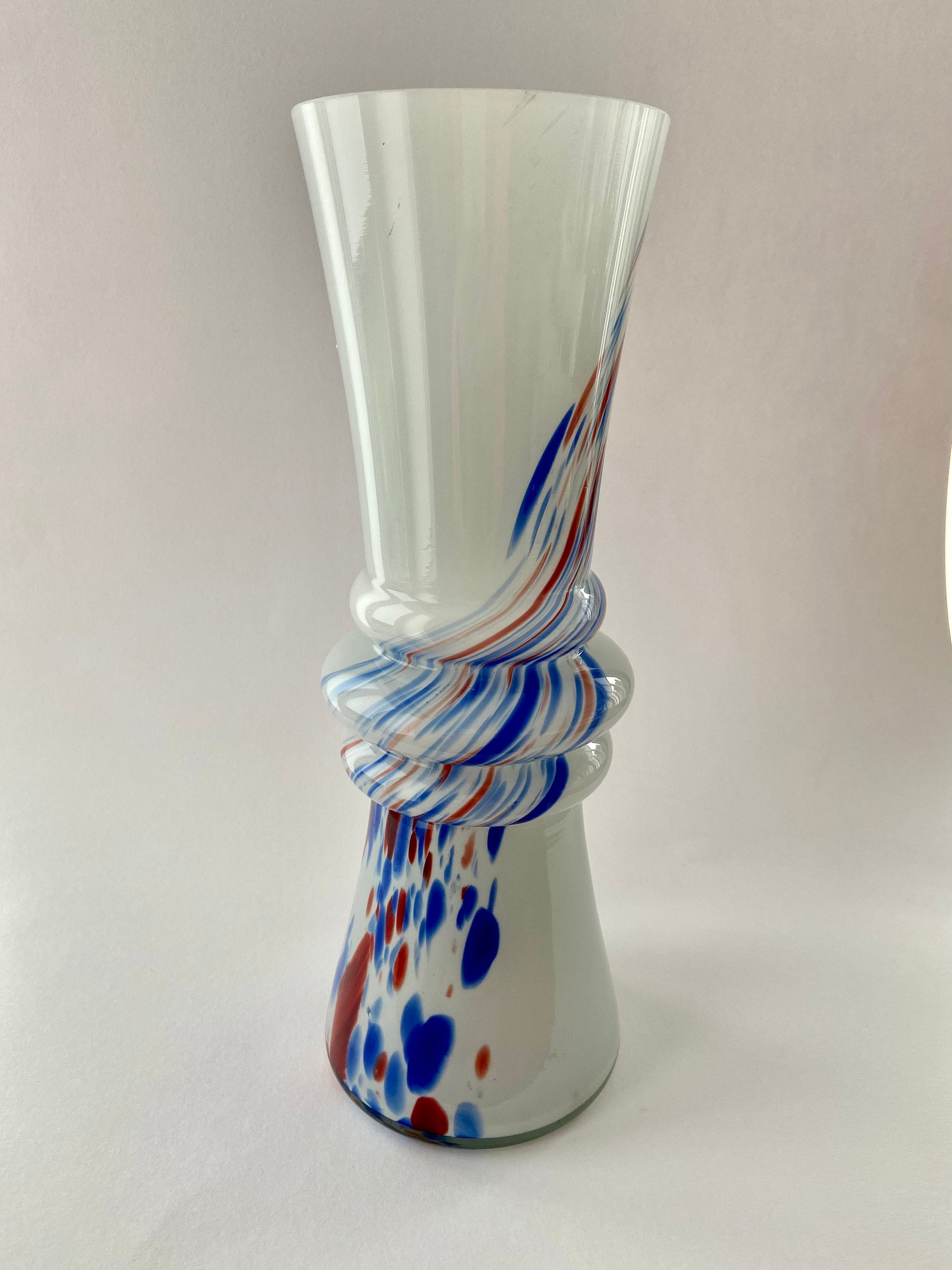 Large Czech Splatter Glass Vase - Etsy