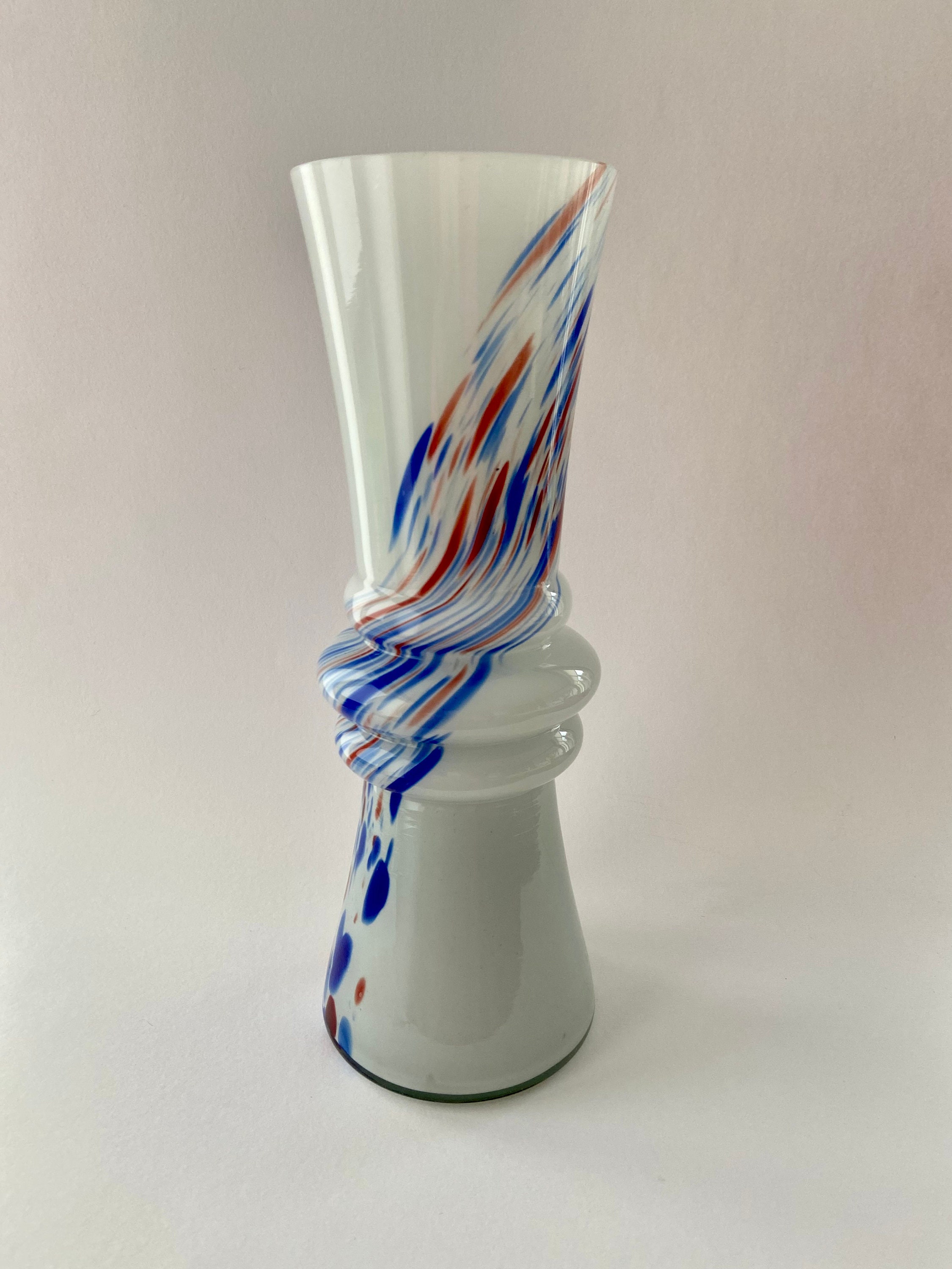 Large Czech Splatter Glass Vase - Etsy