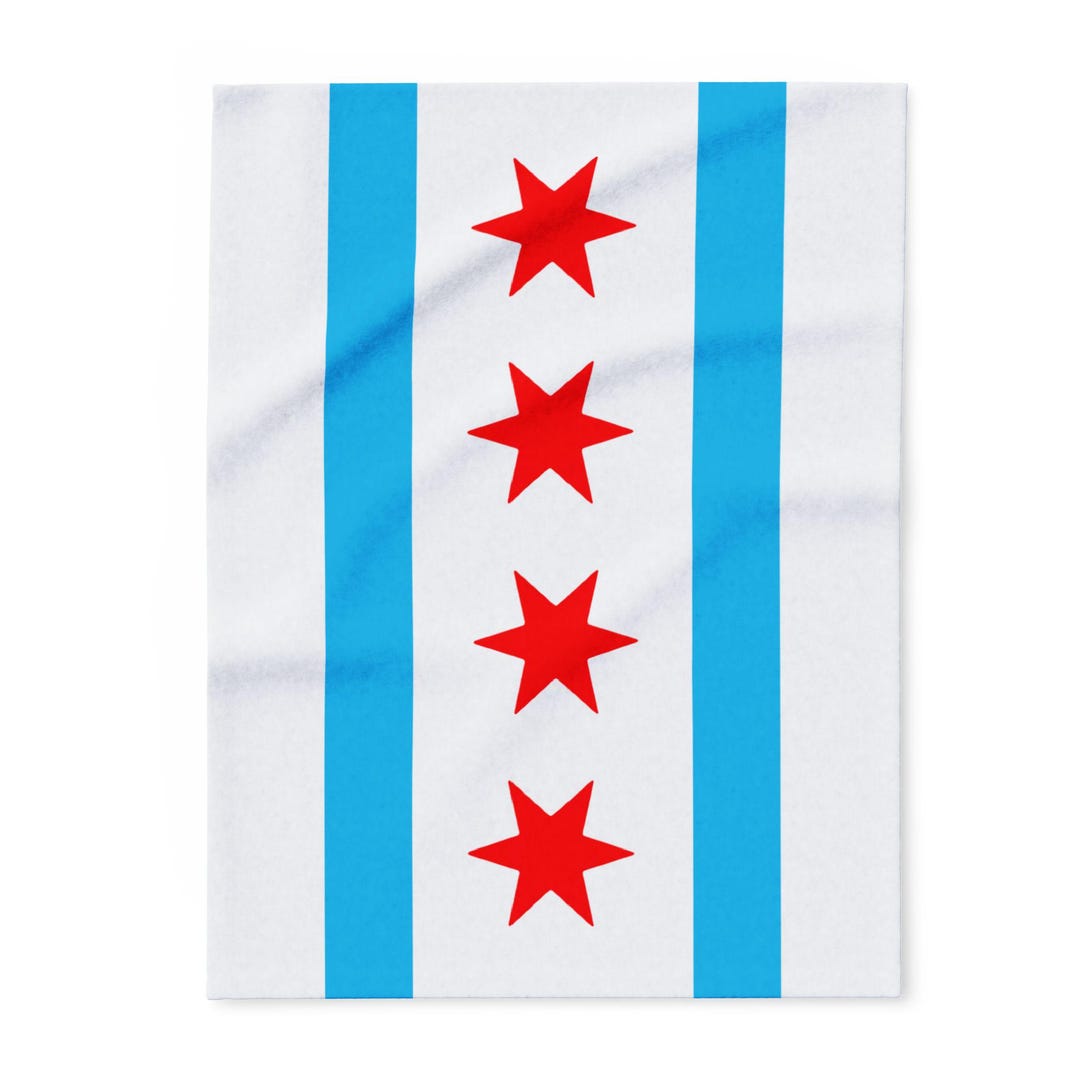 Handcrafted Chicago Flag Iconic Design for Wall Art, Home Decor, and ...