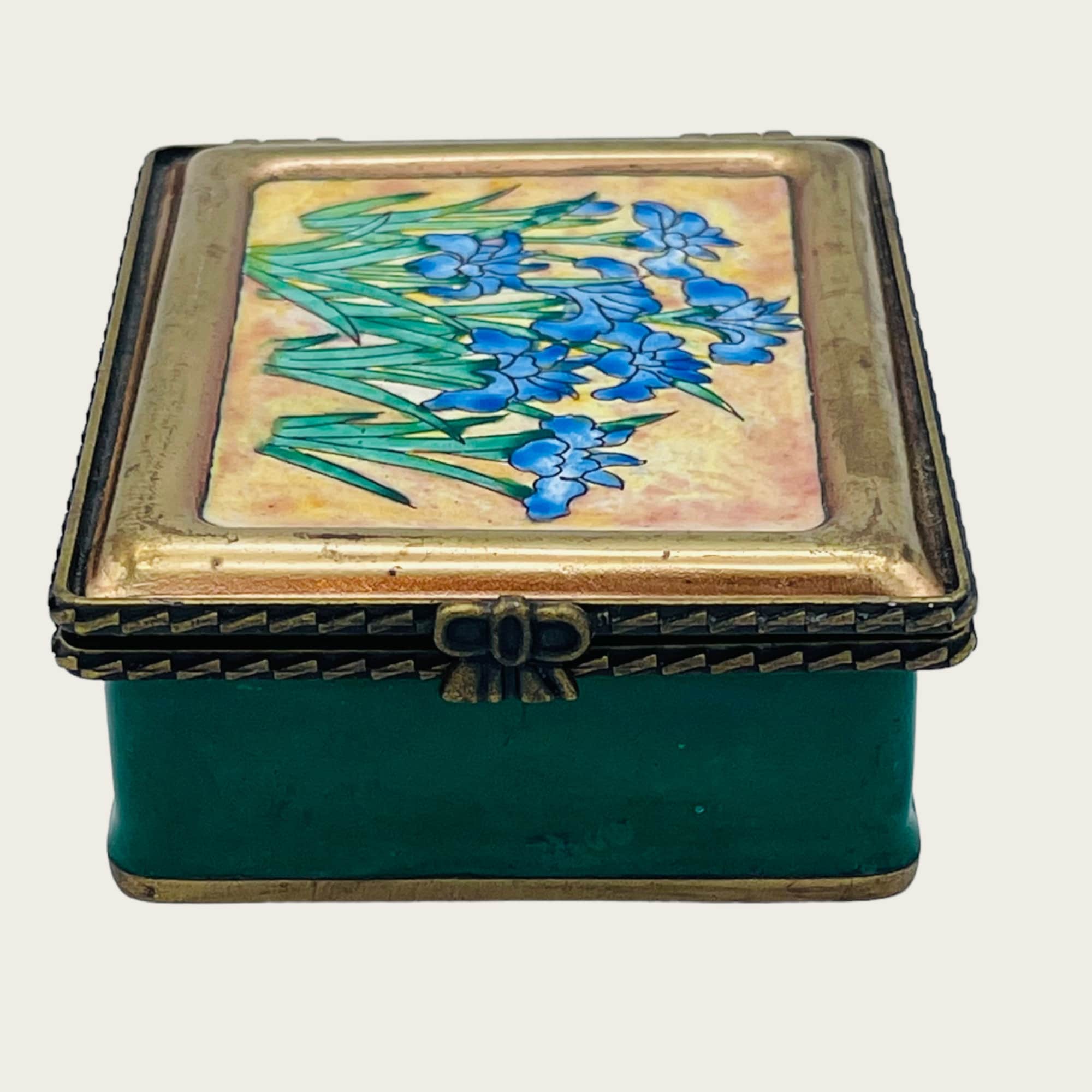 Kelvin Chen Vintage Enamel Hand Painted Copper Trinket Box Van - Etsy