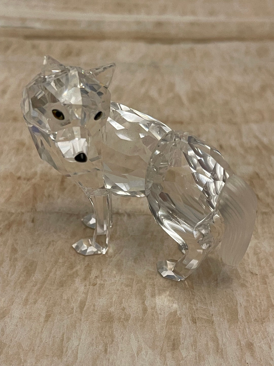 Vintage Swarovski Crystal Wolf Figurine Large Ca. 1989 Austria Rare - Etsy