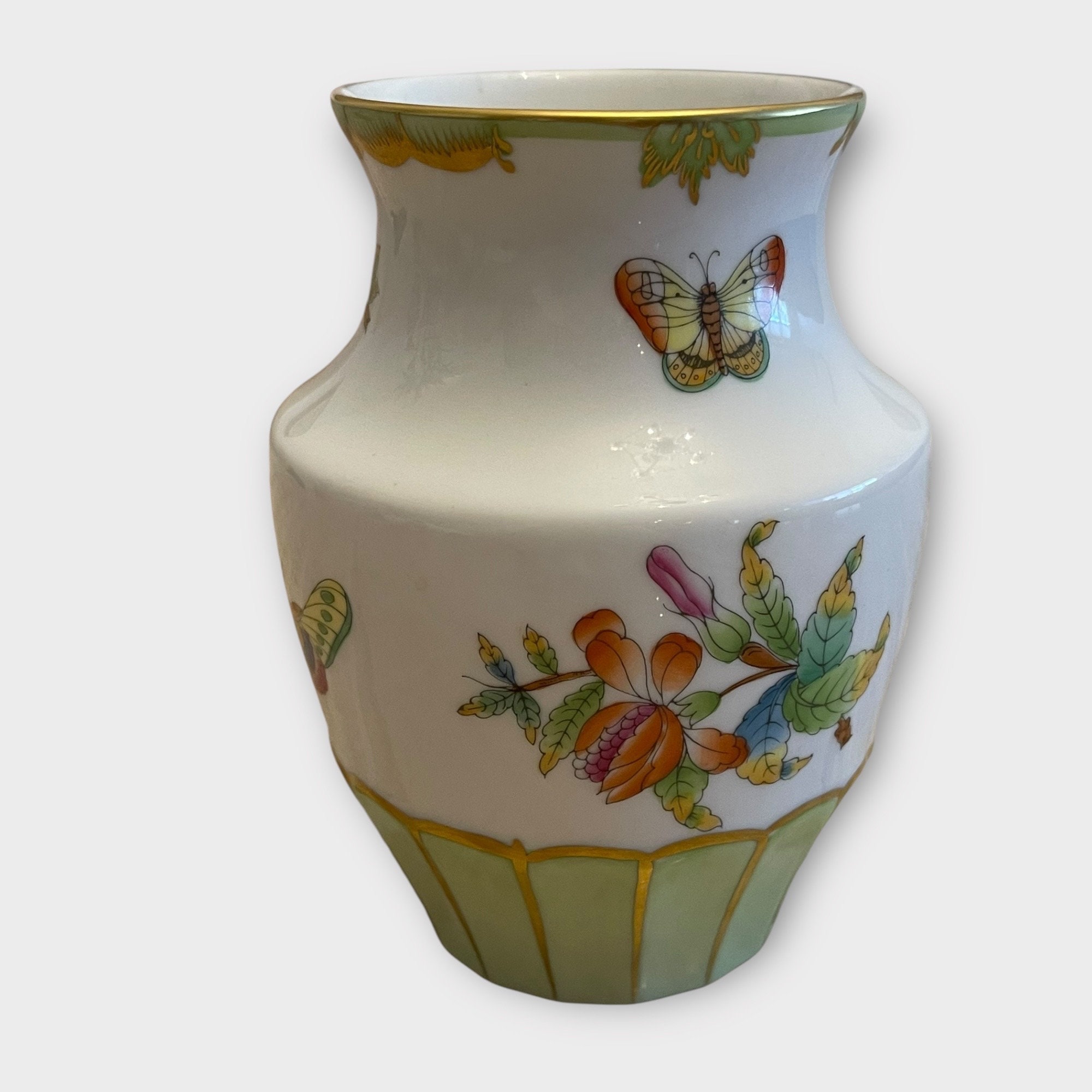Vintage Herend Queen Victoria Vase 5.5” Hand Painted Porcelain 1960 ...