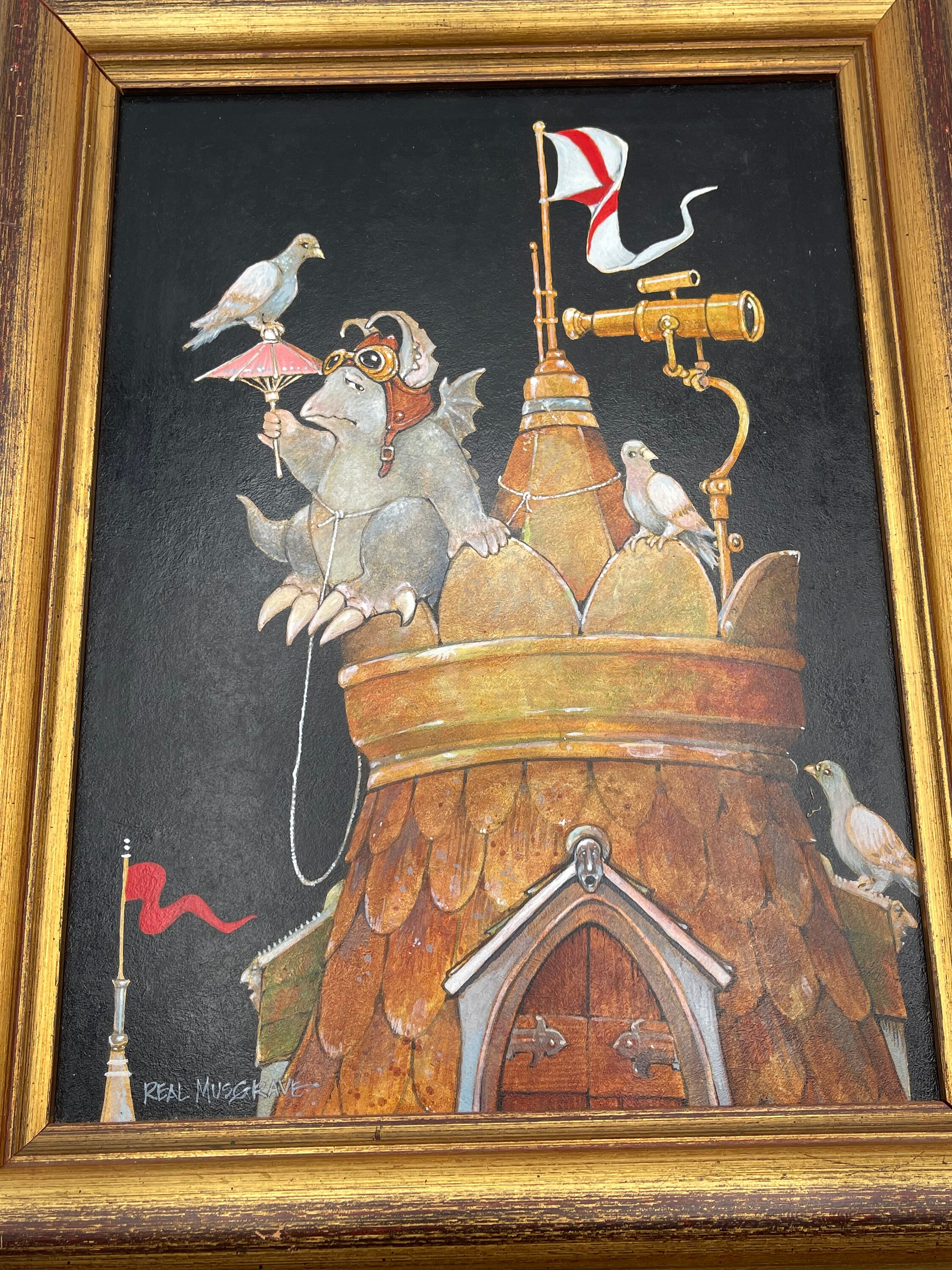 Original Real Musgrave Acrylic on Panel gargoyle Pursued by | Etsy