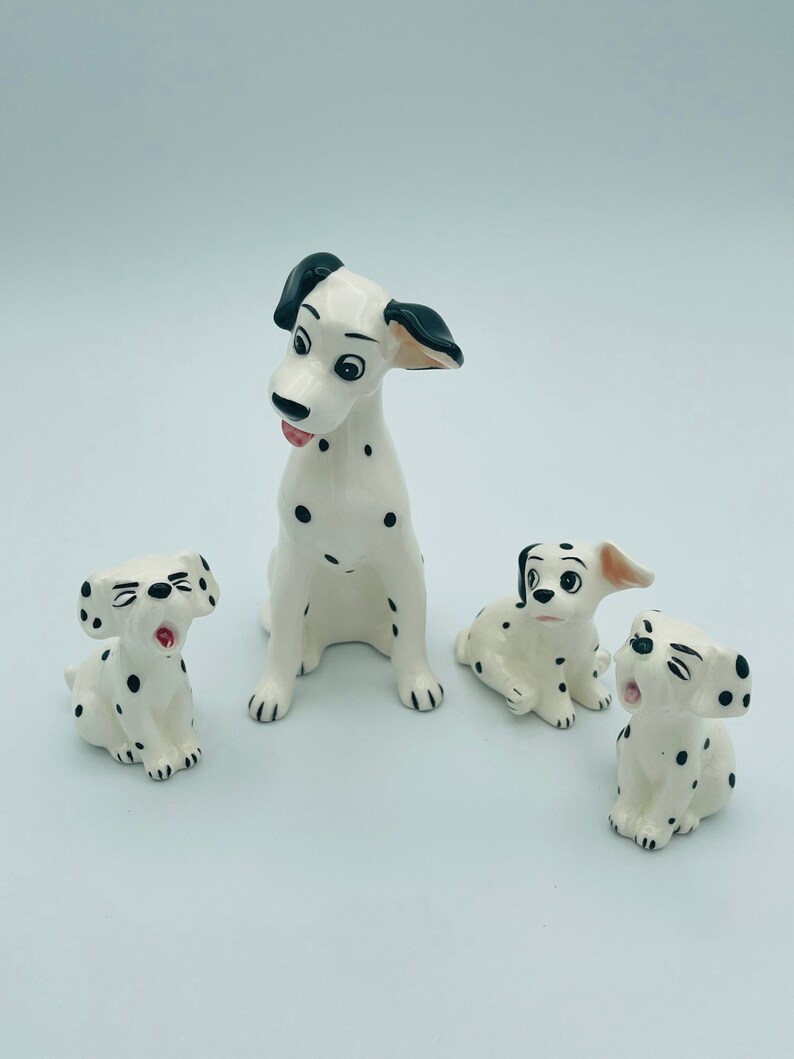 Vintage Walt Disney Japan 101 Dalmatians Porcelain Four Dog Figurines ...