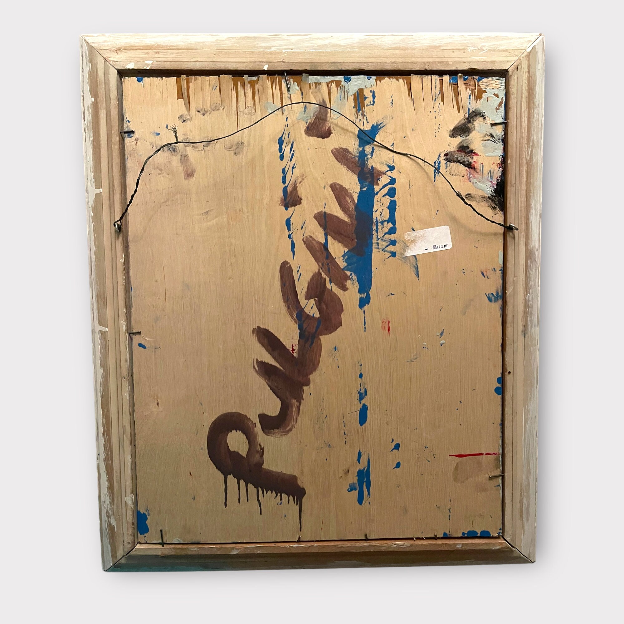 Painting Thomas Pulgini, Listed American Artist, Oil/board Abstract Red ...