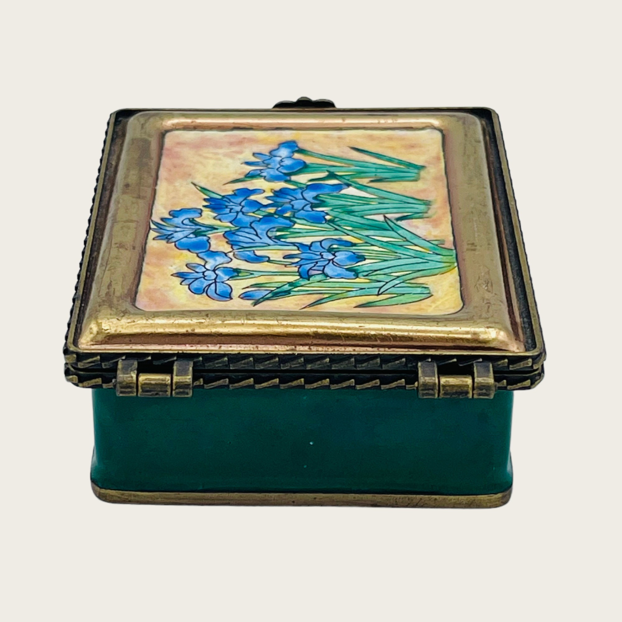 Kelvin Chen Vintage Enamel Hand Painted Copper Trinket Box Van - Etsy