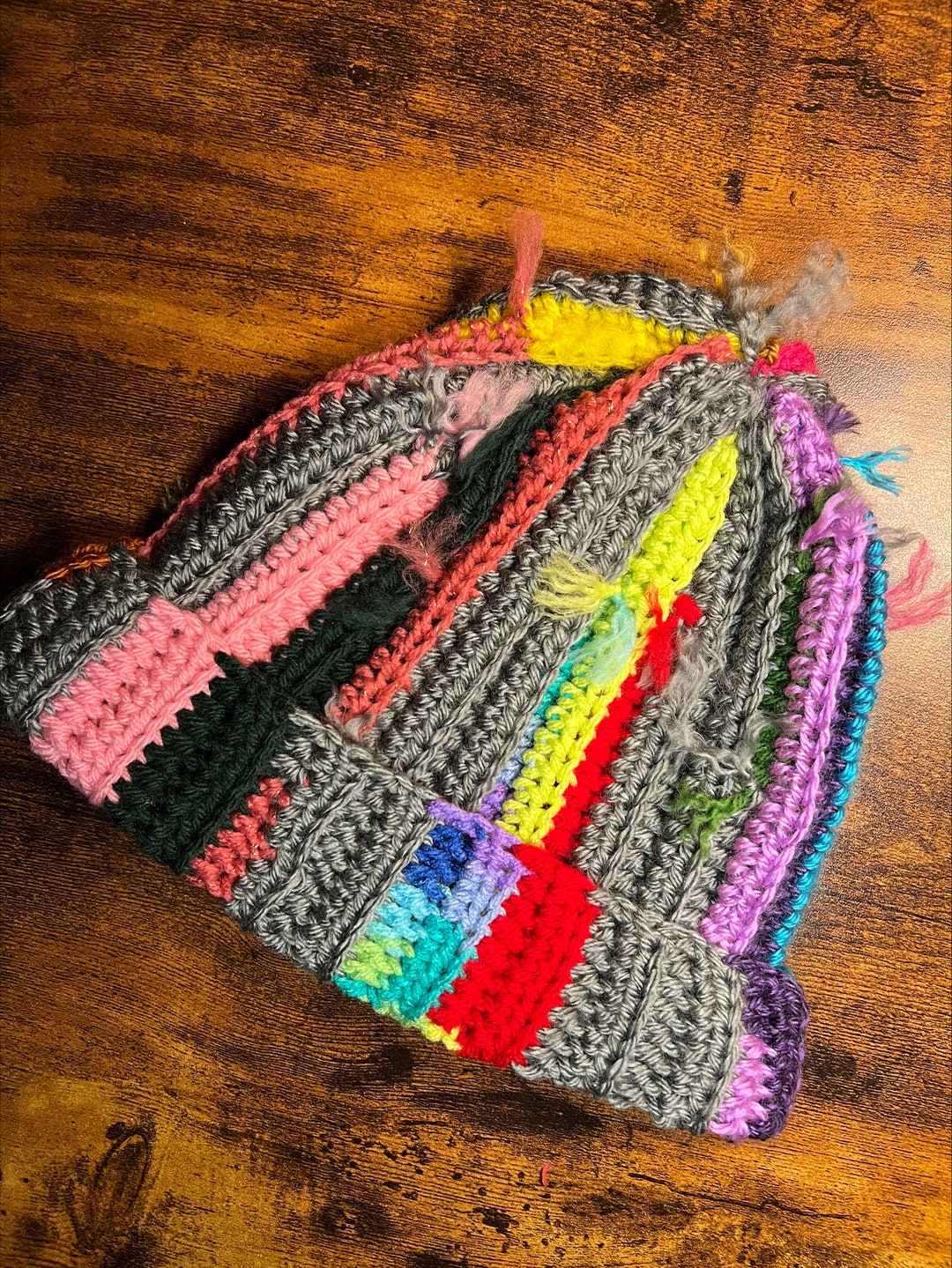 Crochet Scrap Beanie Handmade Beanie - Etsy