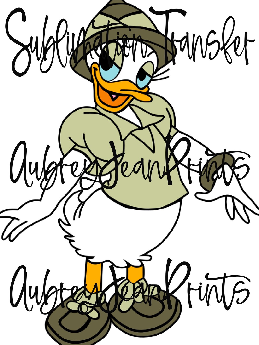 Safari Daisy Duck Sublimation Transfer Ready to Press Heat Transfer ...