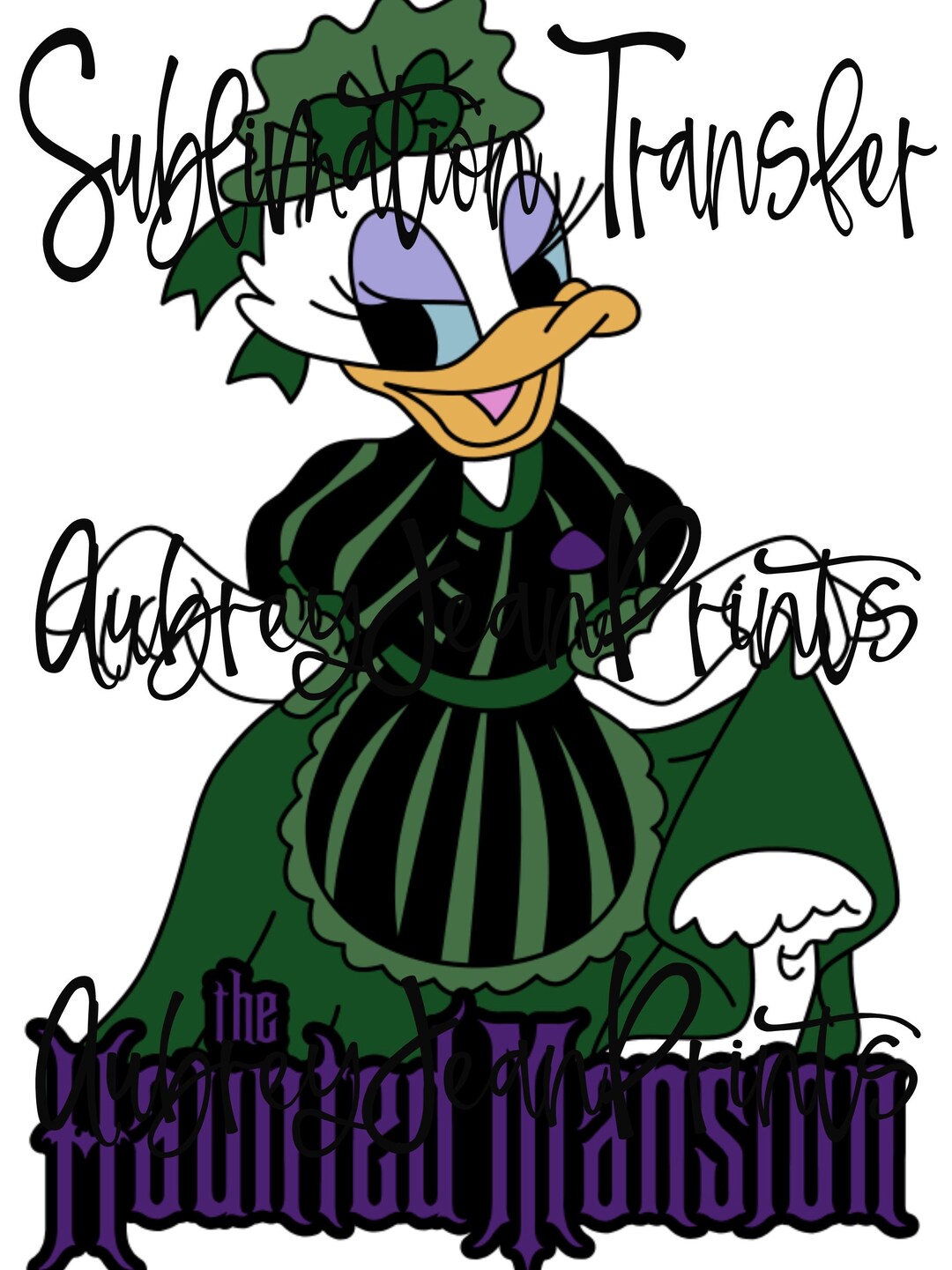 Haunted Mansion Daisy Duck Sublimation Transfer Ready to Press Heat ...