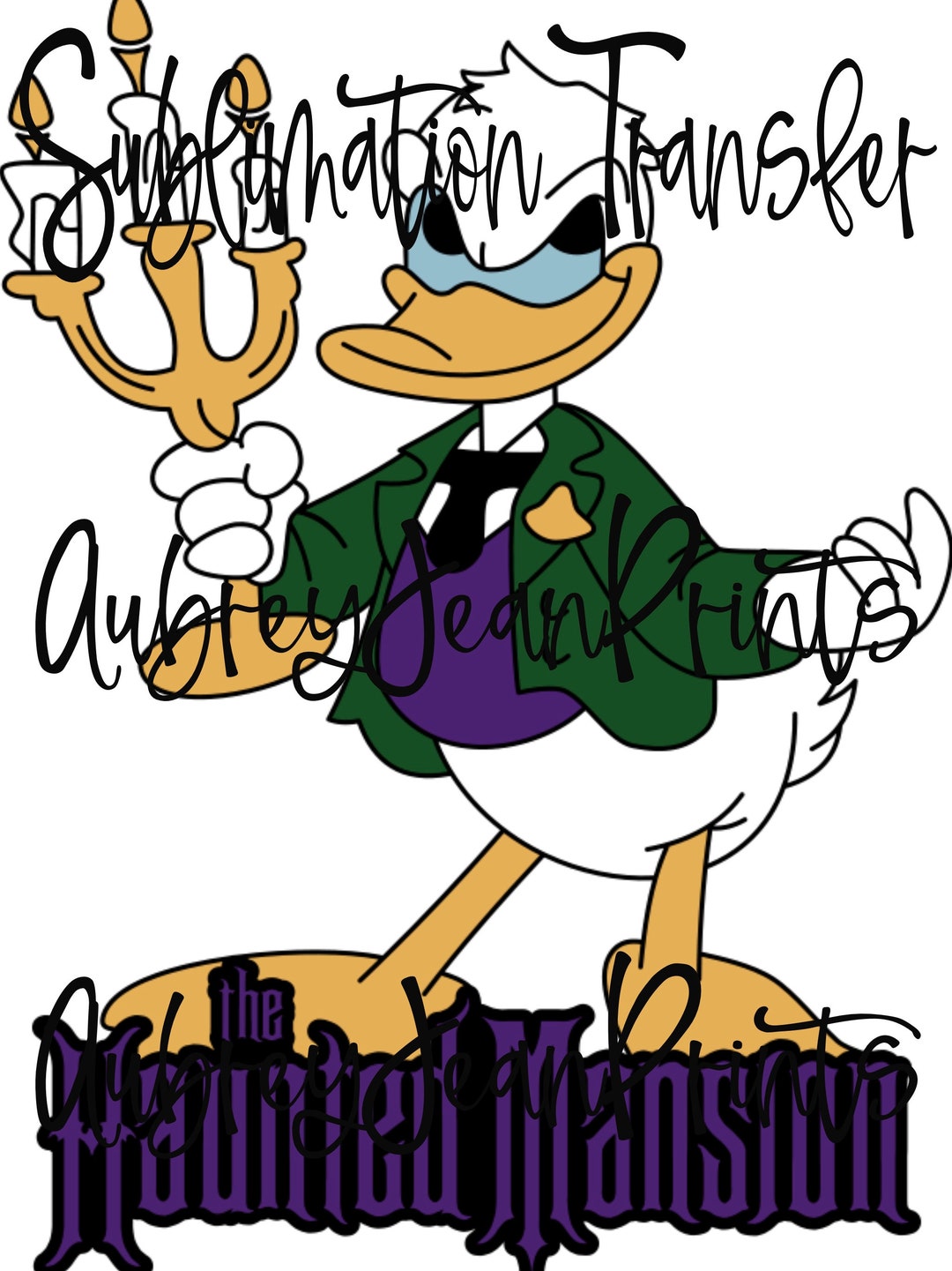 Haunted Mansion Donald Duck Sublimation Transfer Ready to Press Heat ...