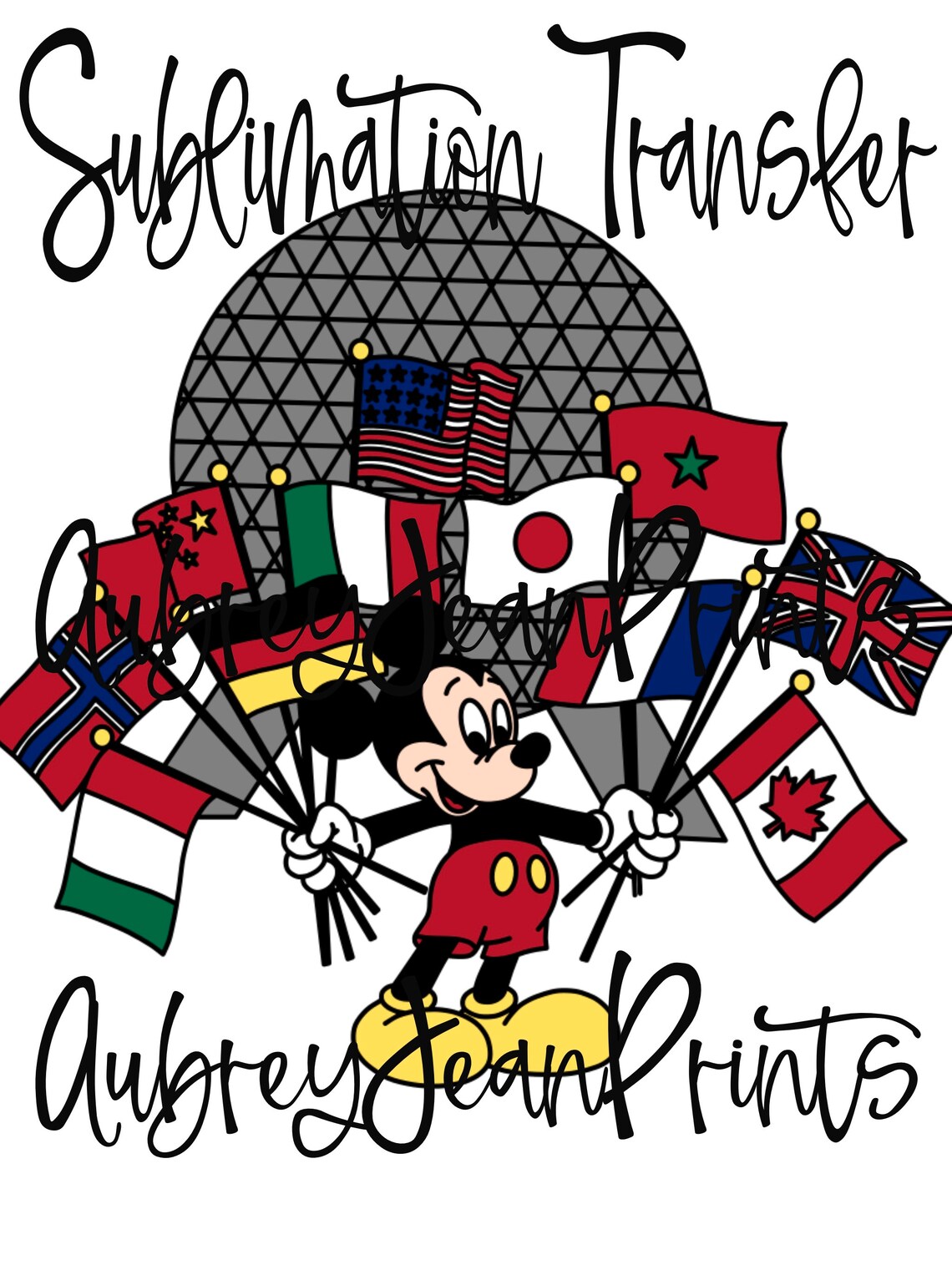 Epcot Flags Disney Mickey Mouse Sublimation Transfer Ready to - Etsy