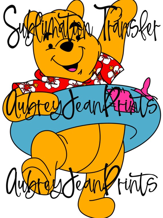 Winnie the Pooh Beach Sublimation Transfer Ready to Press Heat - Etsy