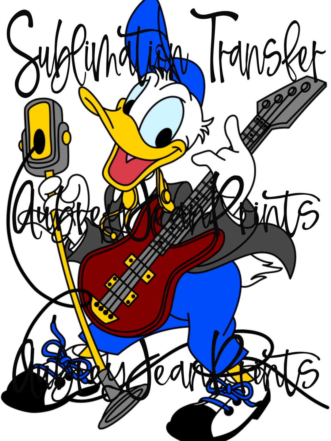 Donald Duck Rockstar Sublimation Transfer Ready to Press Heat - Etsy