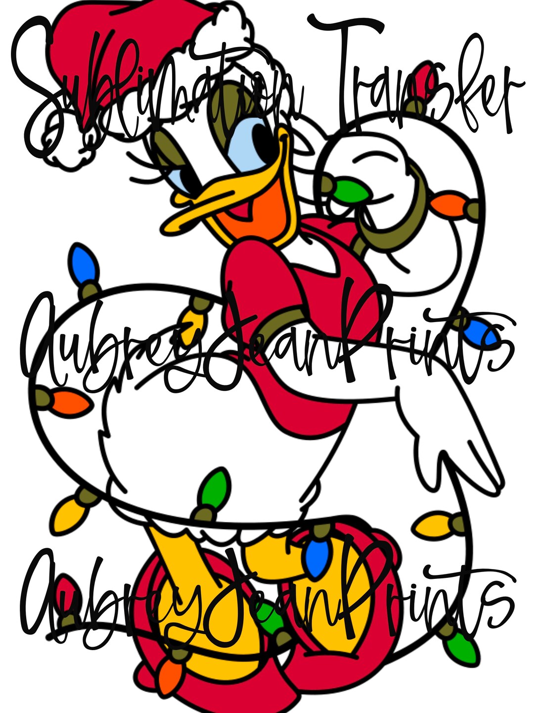 Daisy Duck Christmas Lights Sublimation Transfer Ready to - Etsy