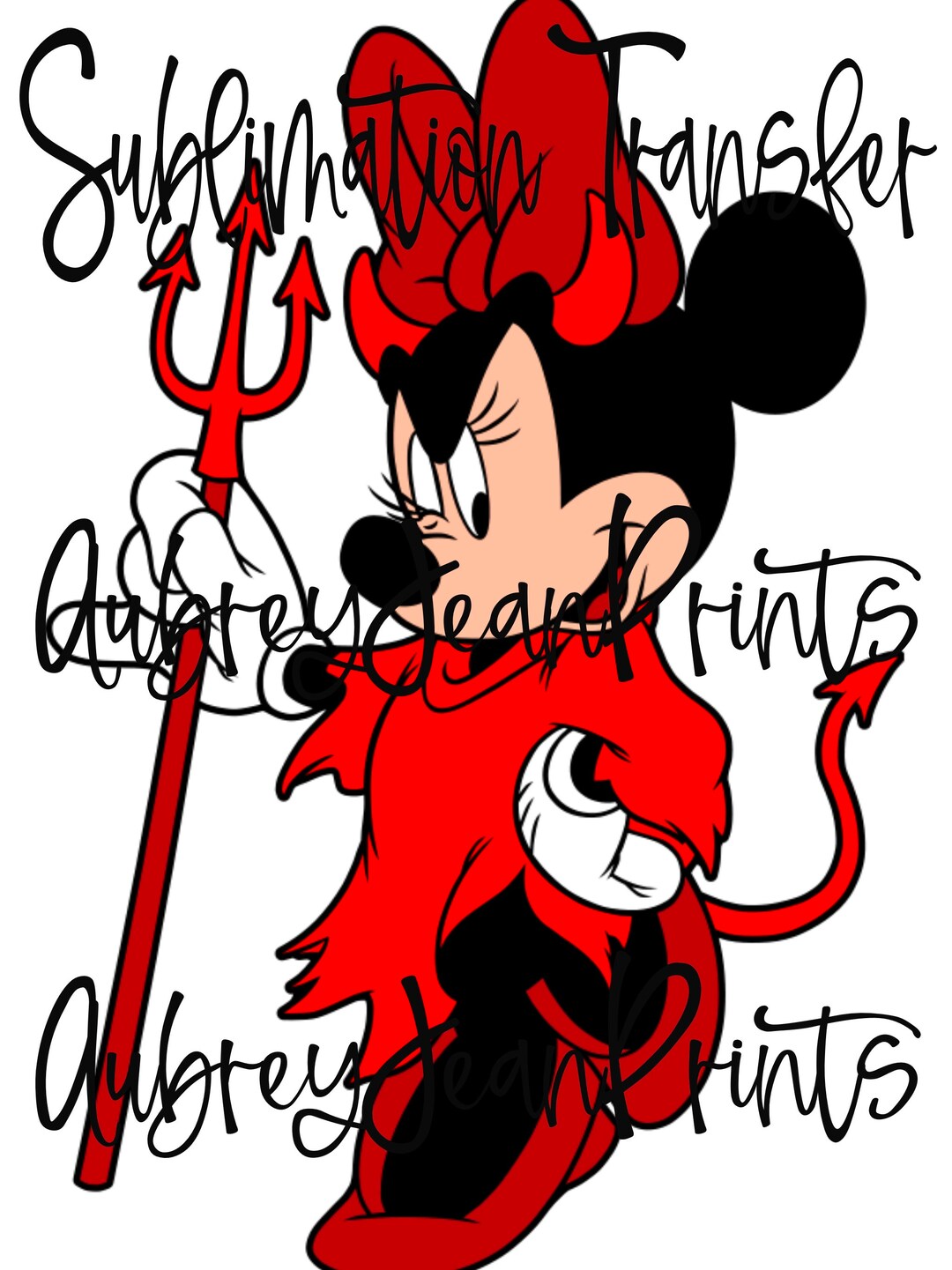 Devil Minnie Mouse Halloween Sublimation Transfer Ready to - Etsy