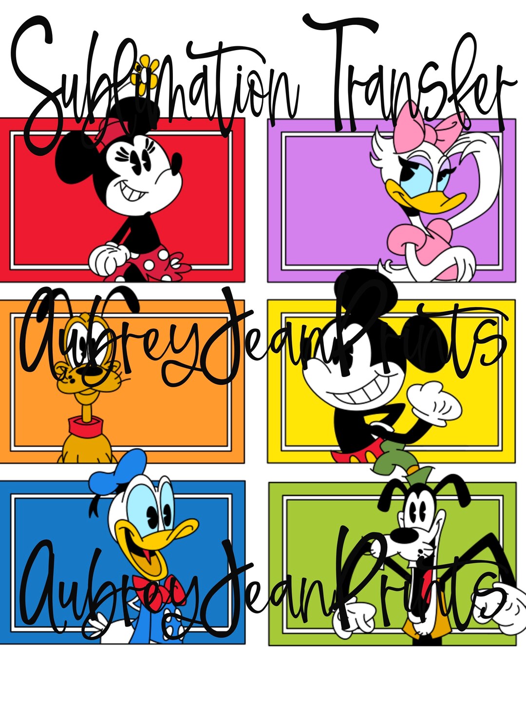 Fab 5 Disney Shorts Sublimation Transfer Ready to Press Heat - Etsy