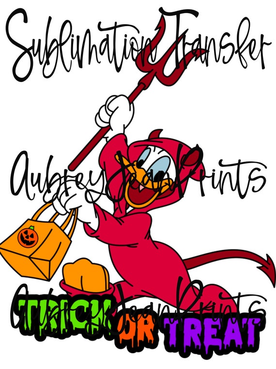 Halloween Donald Duck Trick or Treat Sublimation Transfer - Etsy