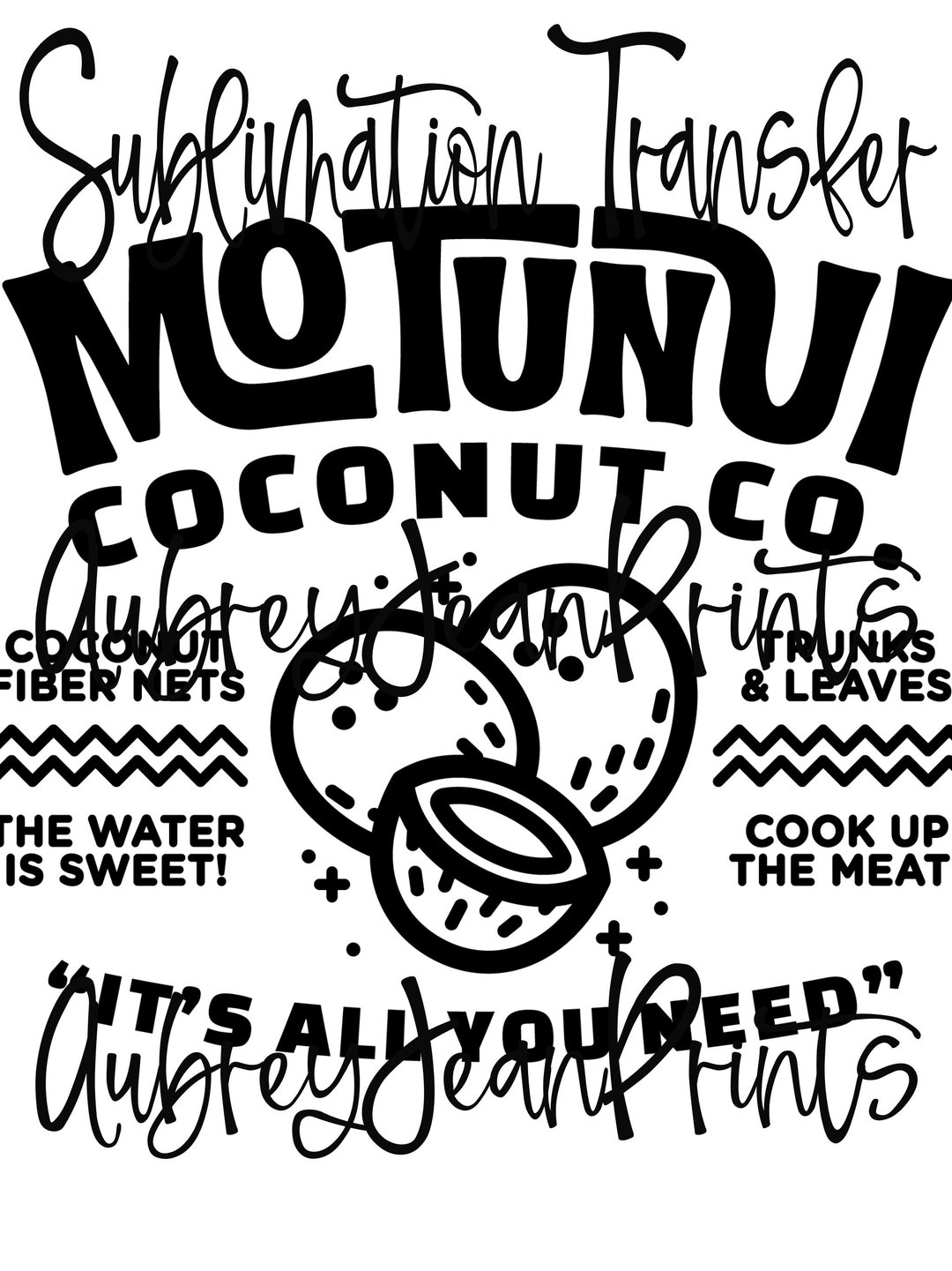 Montenui Coconut Company Sublimation Transfer Ready to Press - Etsy