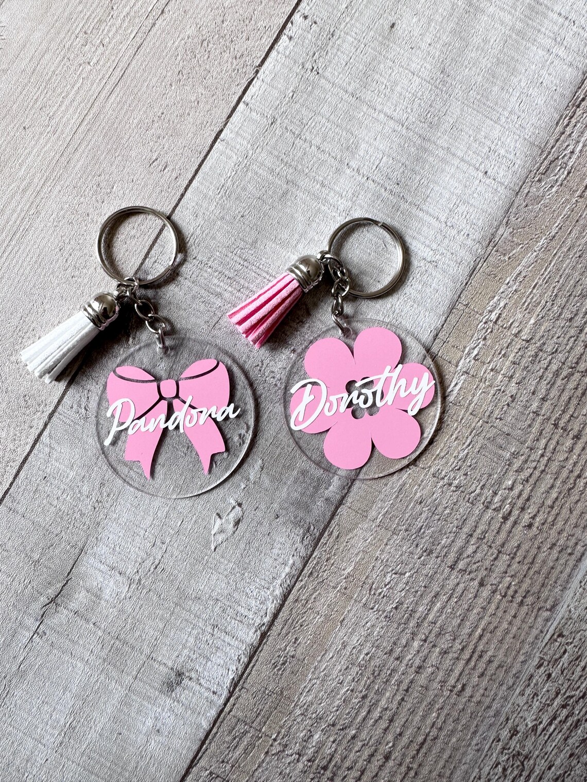 Acrylic Keychain - Personalized Name Keychain - Circle Keychain ...