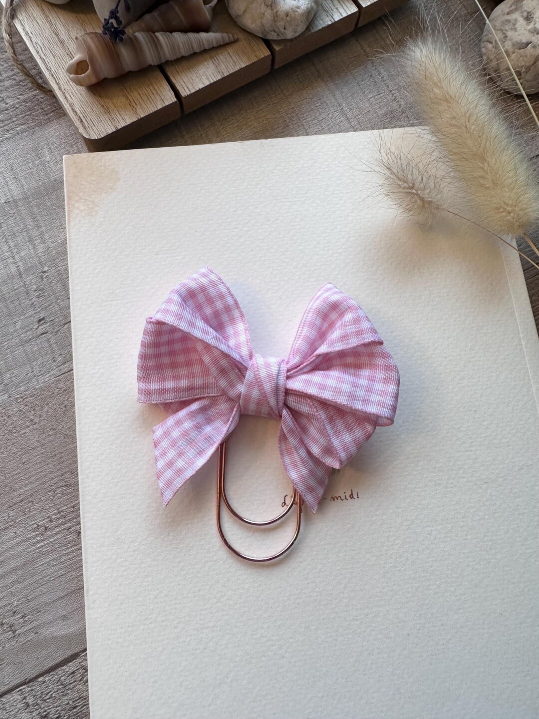 Plaid Bow Bookmark | Bow Paper Clip Bookmark | Planner Paper Clip ...