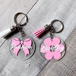 Acrylic Keychain - Personalized Name Keychain - Circle Keychain ...