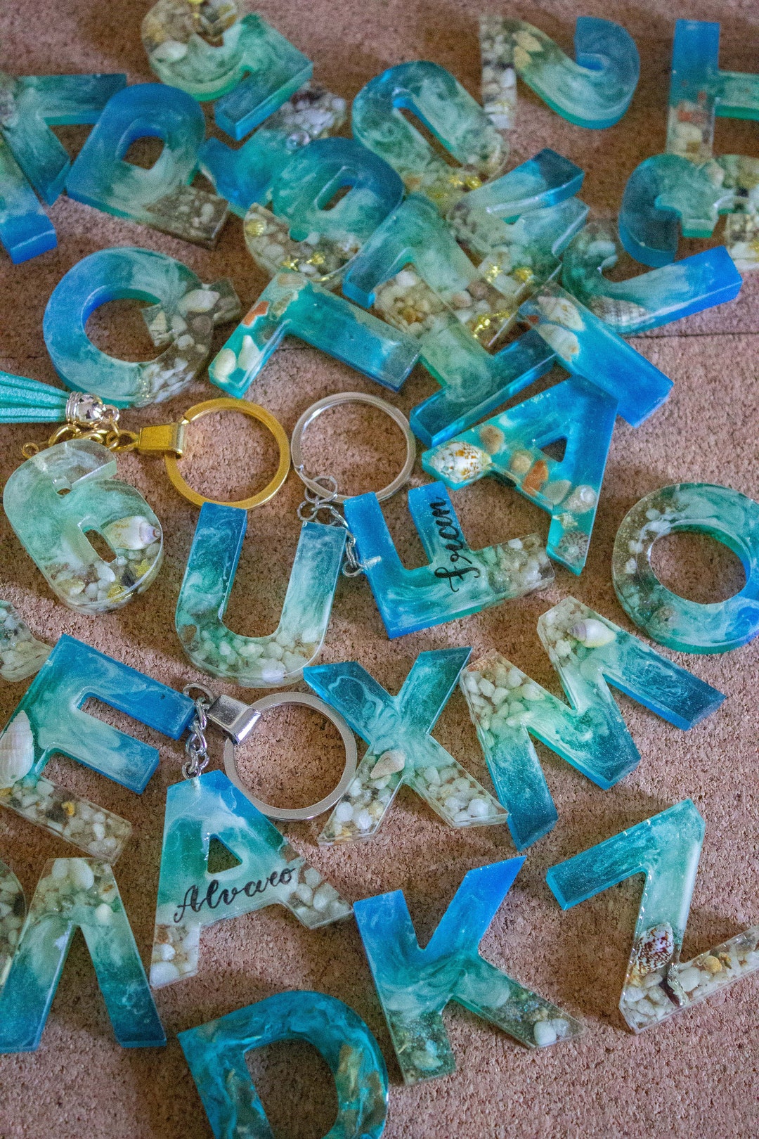 Customizable Resin Letter Keychains - Etsy